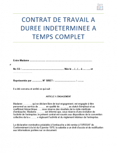 Modèle contrat de travail word - Modele contrat format Word et PDF